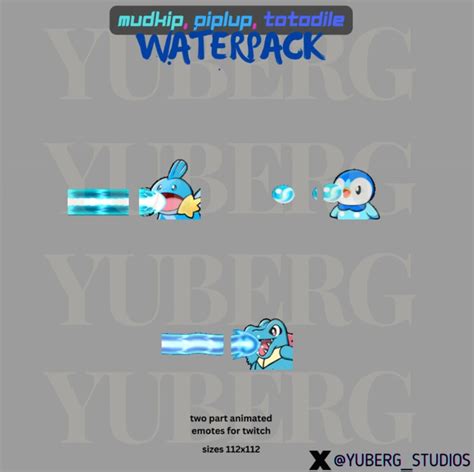 Animated Twitch Emotes Mudkip Piplup Totodile Twitch Emotes 2 Parts