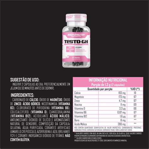 Kit Testo GH Feminy pote 60 Cápsulas Body Nutry Bcaa feminy pote