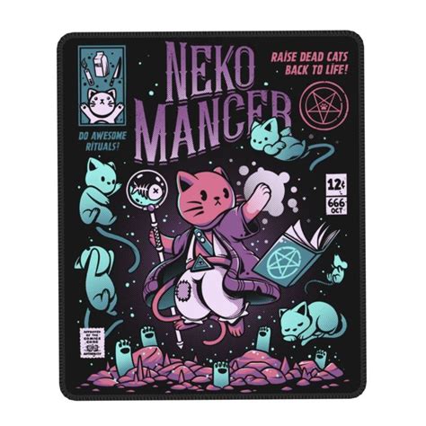 Nekomancer Cats Computer Mouse Pad Killer Lookz Retro Art Graphic Art
