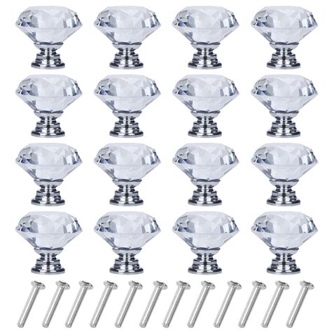 Drawer Knobs Diamond Shaped Crystal Glass 30mm Cabinet Knobs Pull