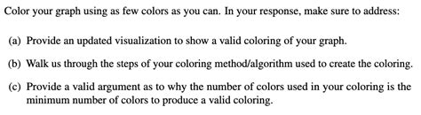 Solved Table Sequence Of Tasks Color Your Graph Using As Chegg Com