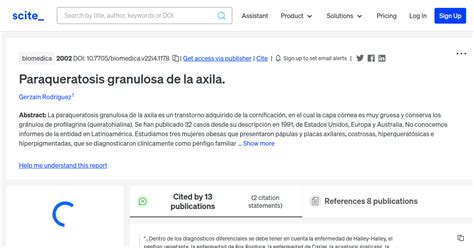 Citation Report Paraqueratosis Granulosa De La Axila