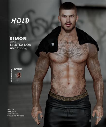 Second Life Marketplace Hold Shapes Simon Shape Lelutka Noa 31