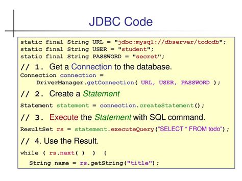 Using A Database With Jdbc Ppt Download