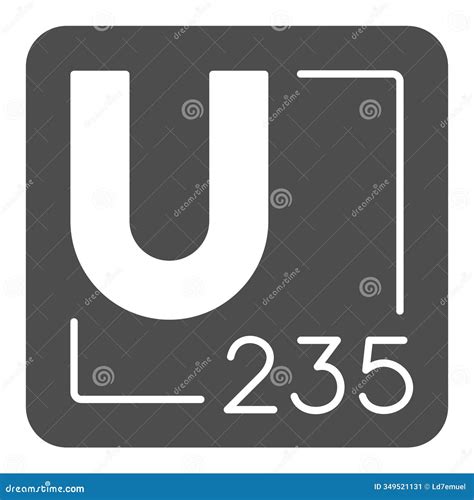 Radioactive Element Uranium 235 Solid Icon Atomic Energy Concept