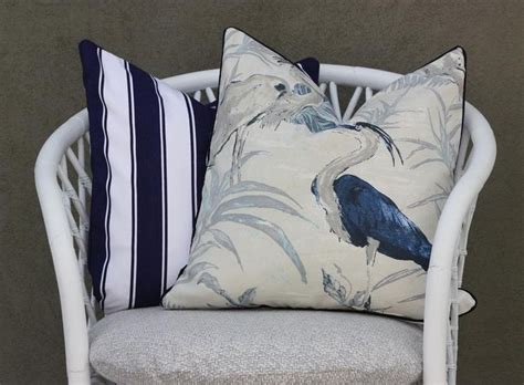 Striped Cushion Covers In Navy And White Reversible Cushion Covers