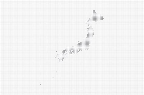 회색으로 표시된 일본의 픽셀 점선 지도입니다 하프톤 도트 컨셉 벡터 일러스트 레이 션 Eps10 0명에 대한 스톡 벡터 아트 및