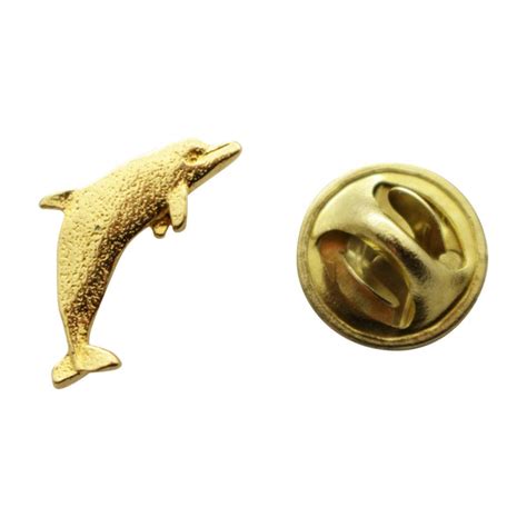 Dolphin Mini Pin ~ 24k Gold ~ Miniature Lapel Pin ~ Sarahs Treats