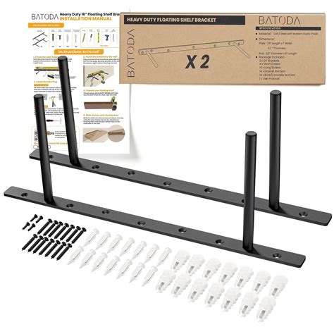 Batoda 16 Heavy Duty Floating Shelf Bracket 2 Pcs Solid Desertcart Egypt