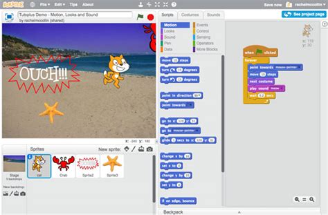 Working With Motion Looks And Sound In Scratch Envato Tuts