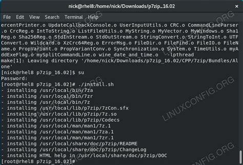 Comment Installer P7Zip Sur RHEL 8 CentOS 8