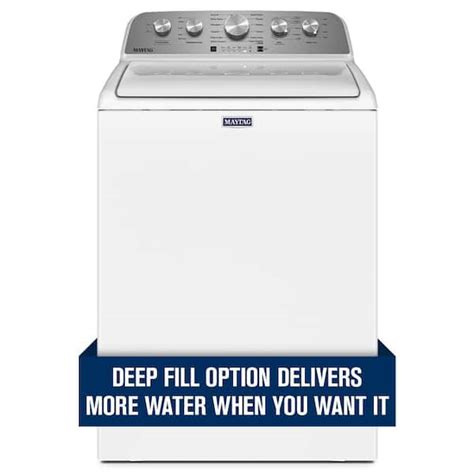 Maytag Cu Ft High Efficiency White Top Load Washer Machine With Deep Water Wash And