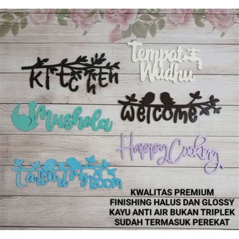 Jual HIASAN DINDING TULISAN KAYU HIASAN DINDING KITCHEN WELCOME