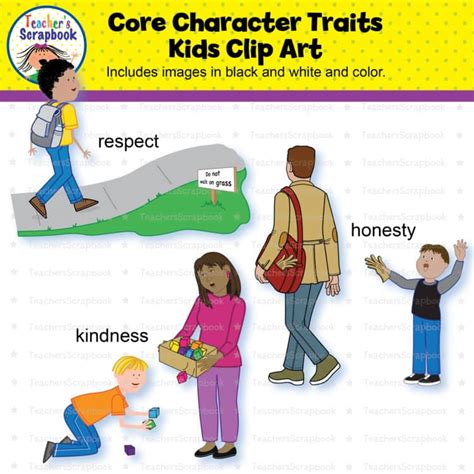 Core Character Traits Clip Art By Teachersscrapbook Tpt