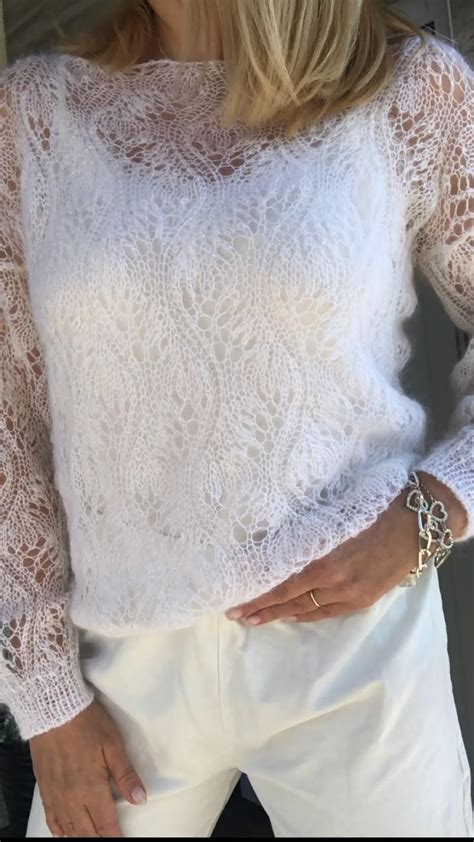Ажурная паутинка из кид мохера на шёлке МК Vogue Stricken Pullover
