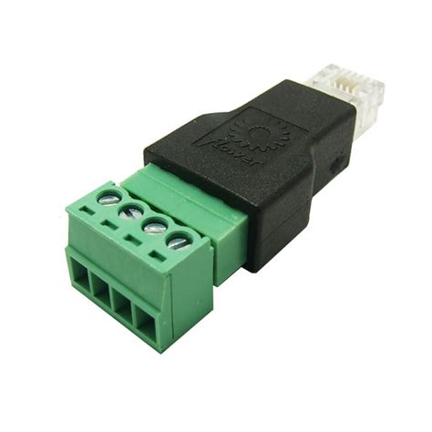 RJ11 4P4C Male Connector Modular Plugs to 4 Pin Screw Terminal Blocks ...