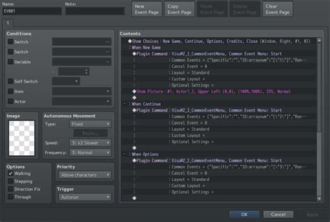 MZ Visustella Event Title Scene Basic Setup RPG Maker Forums