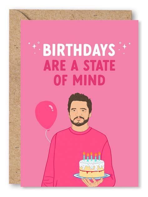 Funny Pedrol Pascal ‘state Of Mind Birthday Card The Cake Thief