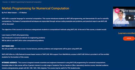 Matlab Programming For Numerical Computation By Prof Niket Kaisare