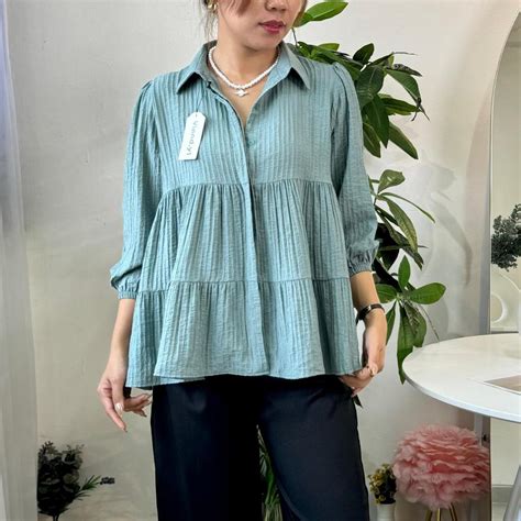 Jual Blouse Polos Wanita Atasan Cewek Korea Style Blus Premium Cewek E 100 Shopee Indonesia