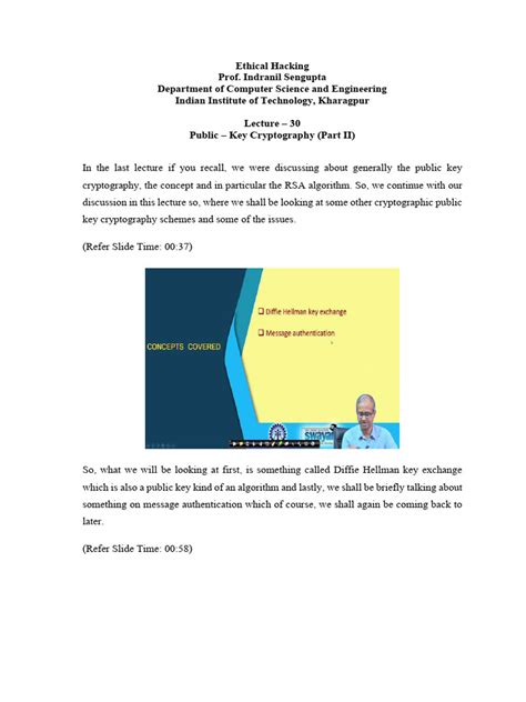 Lec 30 Pdf Key Cryptography Cryptography