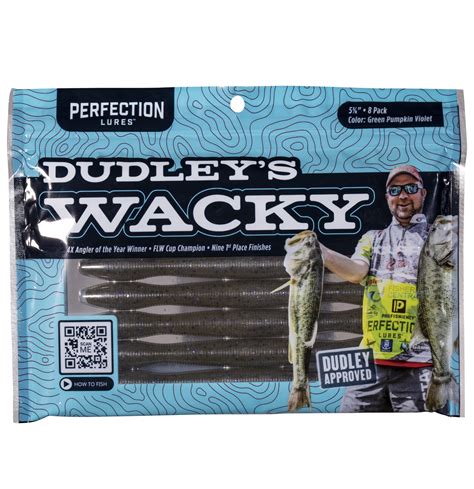 Perfection Lures Dudleys Wacky Worm Green Pumpkin Violet Bass Fishing