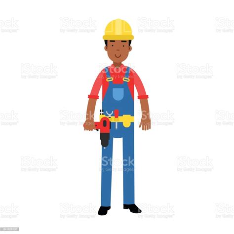 남성 건설 노동자 문자 드릴 만화 벡터 일러스트 레이 션을 유지 하는 도구로 벨트 바지 공사장 인부에 대한 스톡 벡터 아트 및 기타 이미지 공사장 인부 독일 만화