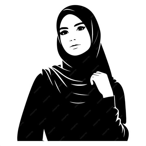 premium vector hijab style woman vector silhouette black color a
