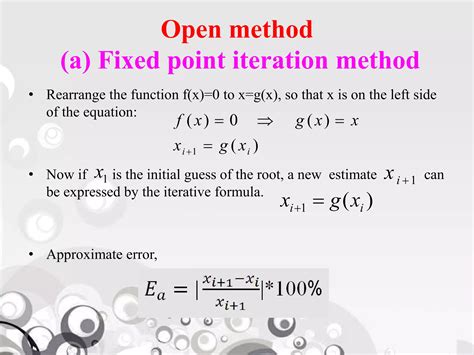 Numerical Method For Solving Non Linear Equations Ppt