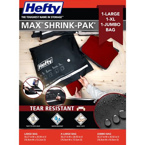 Hefty Max Shrink Pak Vacuum Storage Bags Combo Pack Max
