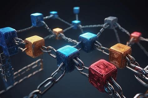Premium Photo Block Chain Concept Chain Consists Of Network Connections 3d Rendering