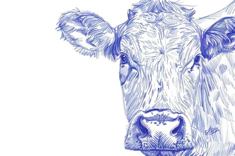 Dessin de croquis du bétail de vaches Image Premium générée à base dIA