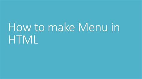 How To Create Menu Bar In Html Using Notepad At Marilyn Stumpf Blog