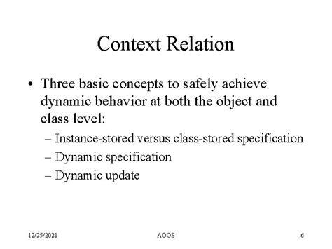 context objects evolution of object behavior behavioral patterns