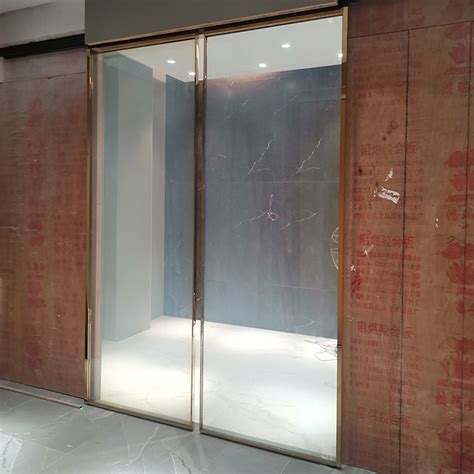 Switchable Glass Smart Glass Sliding Glass Pocket Door With Gold Color