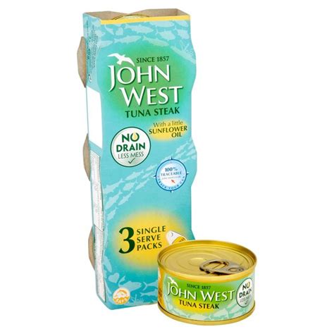 John West No Drain Tuna Steak In Sunflower Oil Ocado