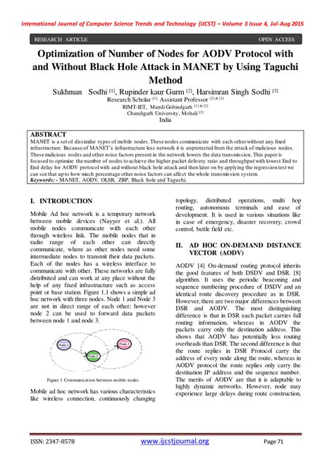Pdf Optimization Of Number Of Nodes For Aodv Olsr And Zrp Protocols With And Without Black
