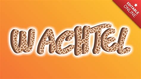 Wachtel Giraffe Texture 3D Text Effect Generator