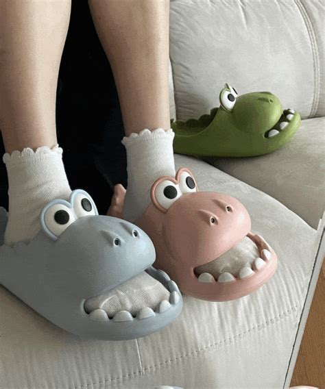 3차 재입고 완료 크아앙 공룡 악어 슬리퍼 학교 회사 사무실 발편한 푹신 쿠션 캐릭터 슬리퍼 에이블리