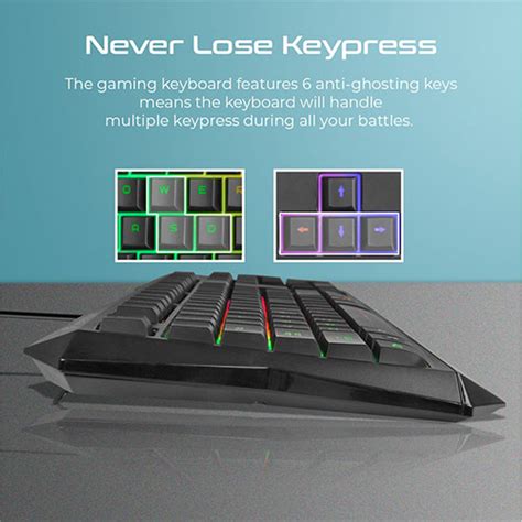 Vertux Radiance Ergonomic Backlit Wired Gaming Keyboard E