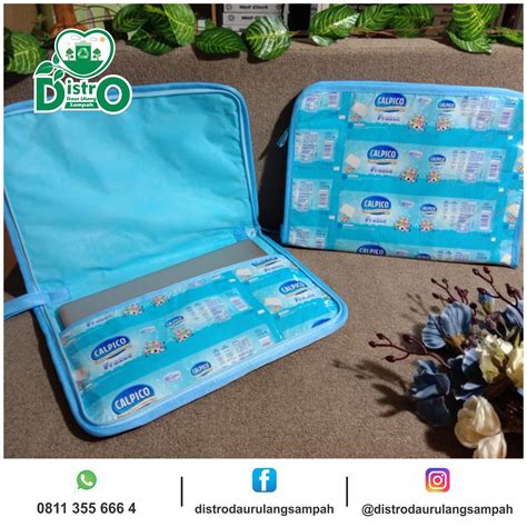 Laptop Case Daur Ulang Plastik Kemasan Tas Laptop Anti Air Distro Daur Ulang Sampah