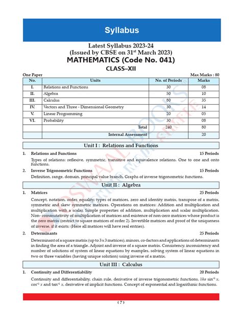 cbse q b xii mathematics syllabus pdf matrix mathematics line