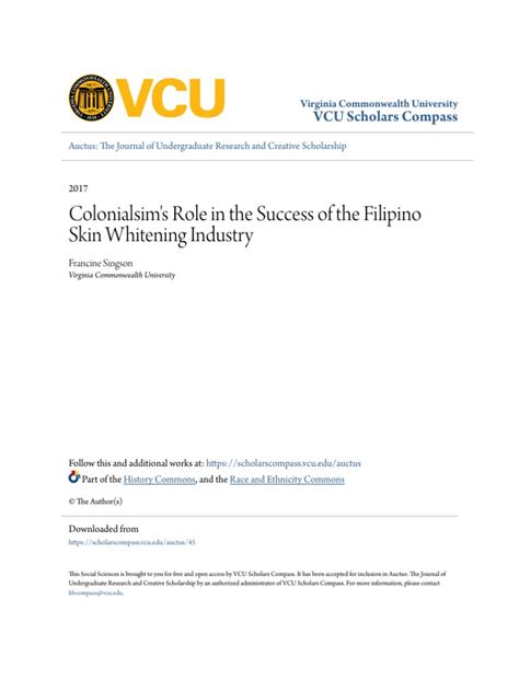 Colonialsims Role In The Success Of The Filipino Skin Whitening Pdf