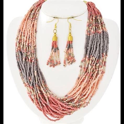Seed Bead Necklace Multi Strand Necklace Bead Strand Necklace Set