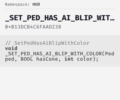SetPedHasAiBlipWithColor FiveM Natives Cfx Re Docs