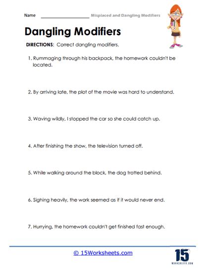 Dangling Modifiers Worksheets 15 Worksheets Library