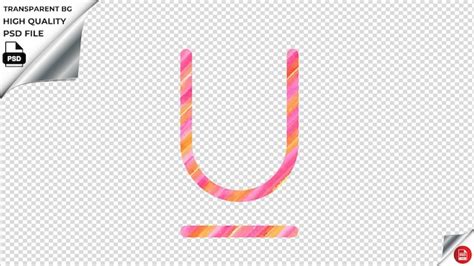 Premium PSD Underline Pink Orange Red Stripped PSD Transparent