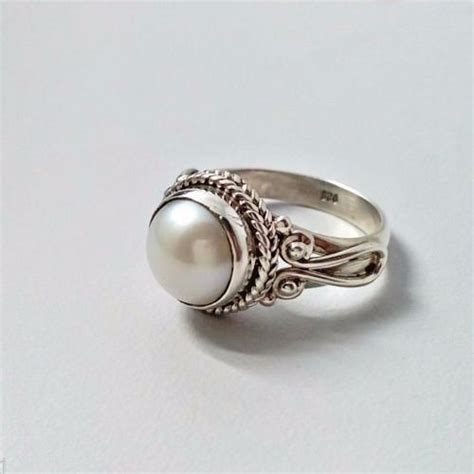 Navya Craft Freshwater Pearl 925 Sterling Silver Women Ring June