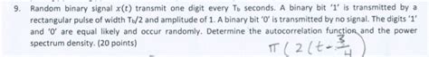 Consider A Random Process Where Rectangular Pulses Of Width 1 Are Separated In Time By Intervals