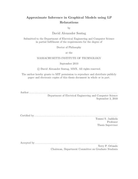 Pdf Approximate Inference In Graphical Models Using Peoplecsailmit